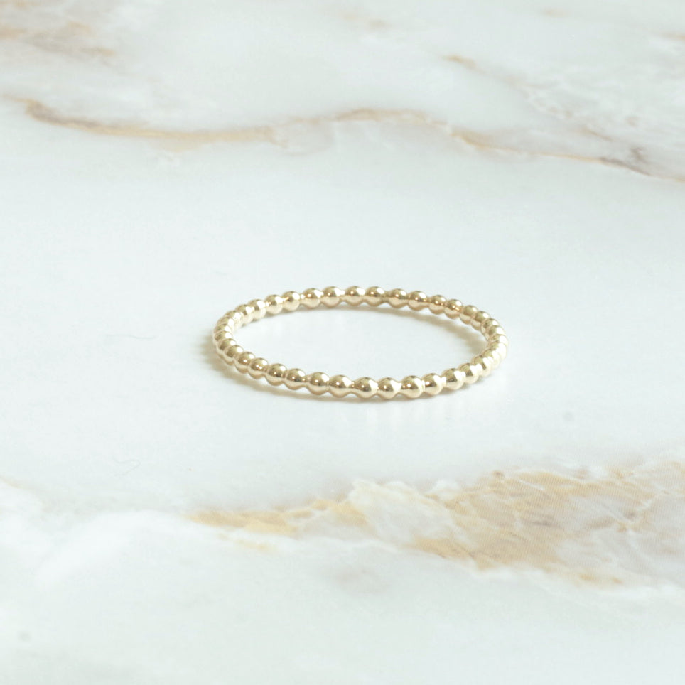 Beaded Gold Minimalist Dainty Ring – J Jensen Designs